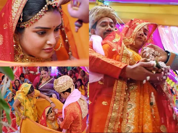Dinesh Lal Yadav And Amrapali Dubey In Mandap Pictures Viral Nirahua Got Married To Bhojpuri ...