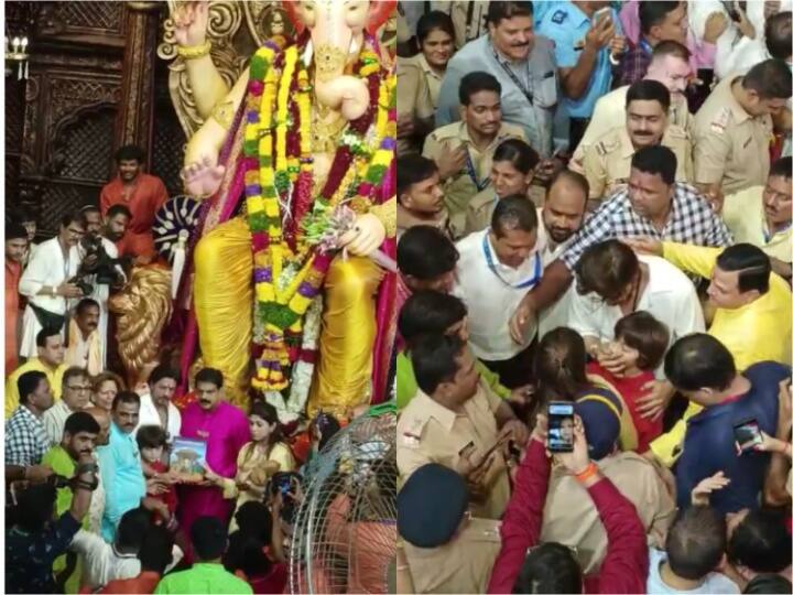shah rukh khan seek blessing of lalbaugcha raja with son abram and manager pooja dadlani photos ...