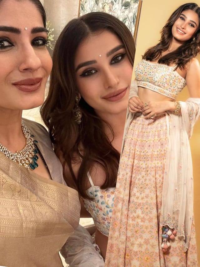 Raveena Tandon's Daughter Rasha Thadani Poses In A Pastel Lehenga