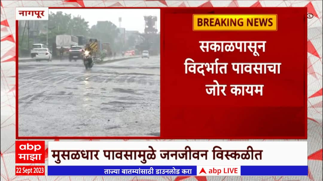 Heavy rains in Nagpur, flooding of many rivers and streams | Nagpur Rain Alert : नागपूरमध्ये ...