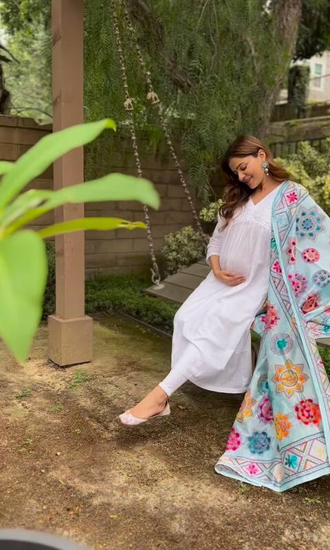 Ganesh Chaturthi 2023 Pregnant Rubina Dilaik With Husband Abhinav