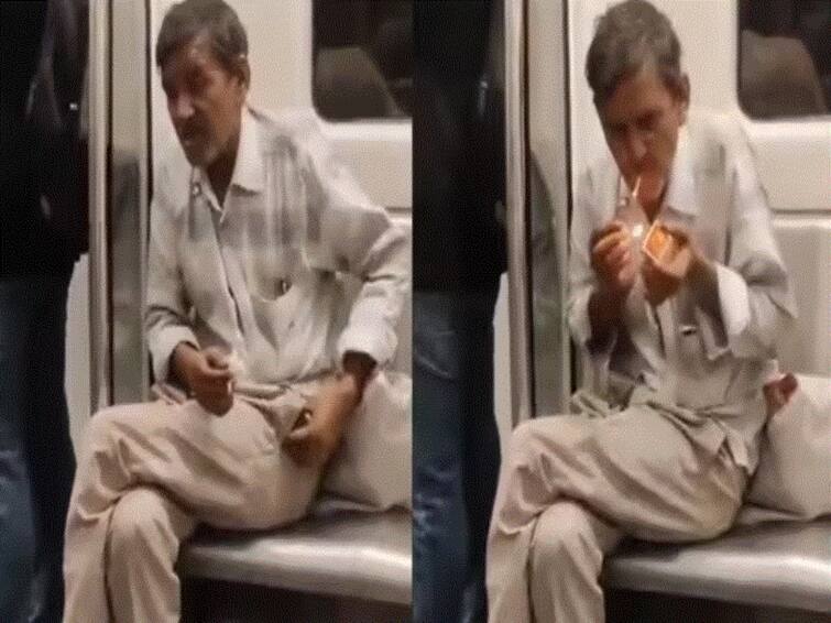 Man Lights Beedi Inside Delhi Metro Coach In Viral Video Dmrc Responds
