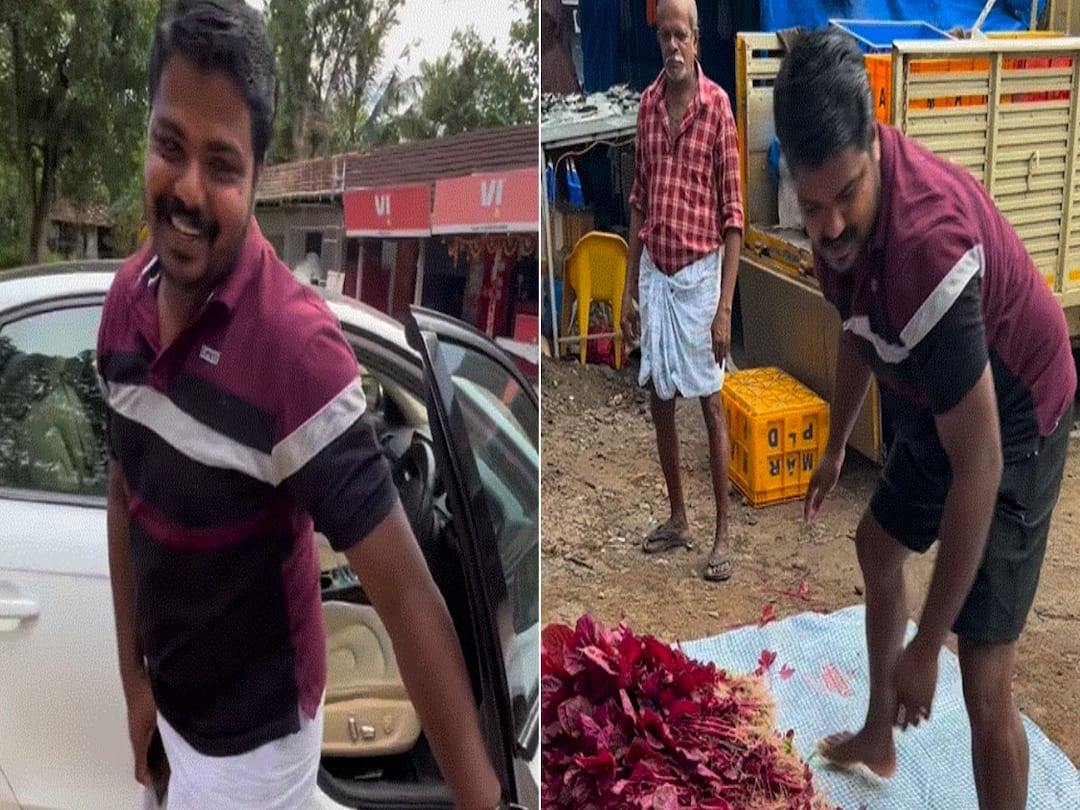 Kerala Farmer Arrives In Luxury Car Audi To Sell Vegetables At Roadside Market. WATCH