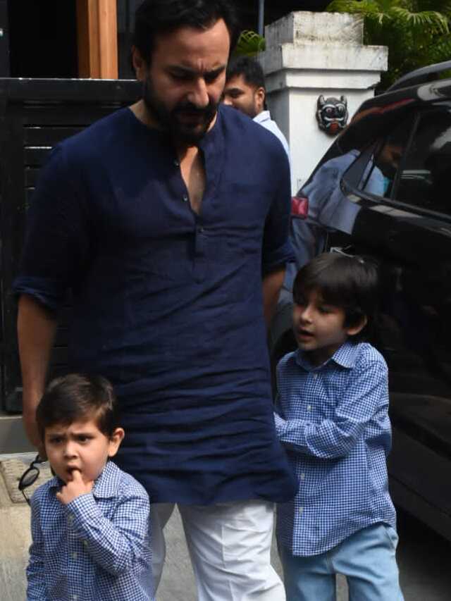 Saif Ali Khan Performs Daddy Duties With Sons Taimur And Jeh