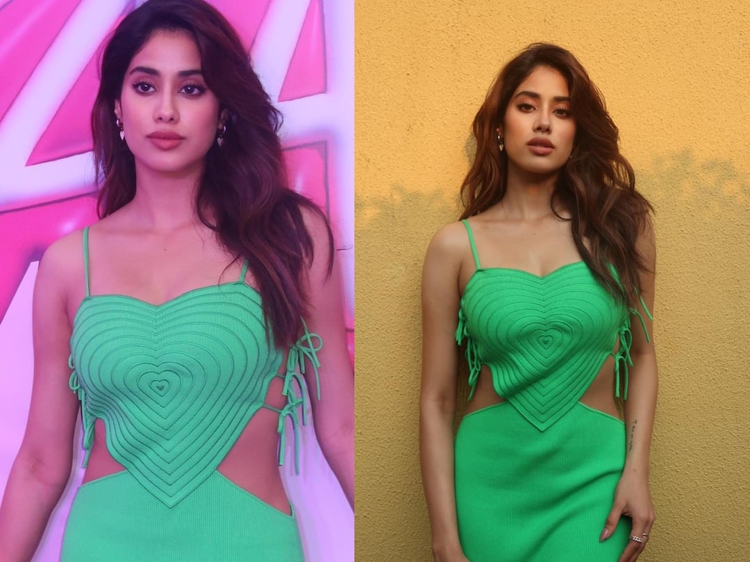 IN Pics Actress Jahnvi kapoor in green dress | Jahnvi Kapoor Photos ...