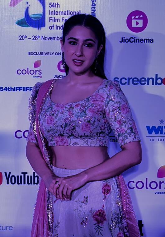 Sara Ali Khan Madhuri Dixit Sunny Deol Shahid Kapoor Karan Johar Vijay Sethupathi arrive at IFFI ...