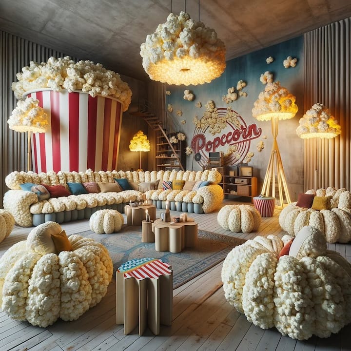 News ai artist creative popcorn sofa photo viral photo gallery movie ...