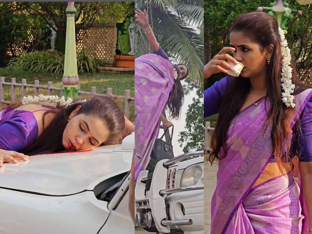 actress Chaitra Reddy shared kayal serial shooting spot video viral ...