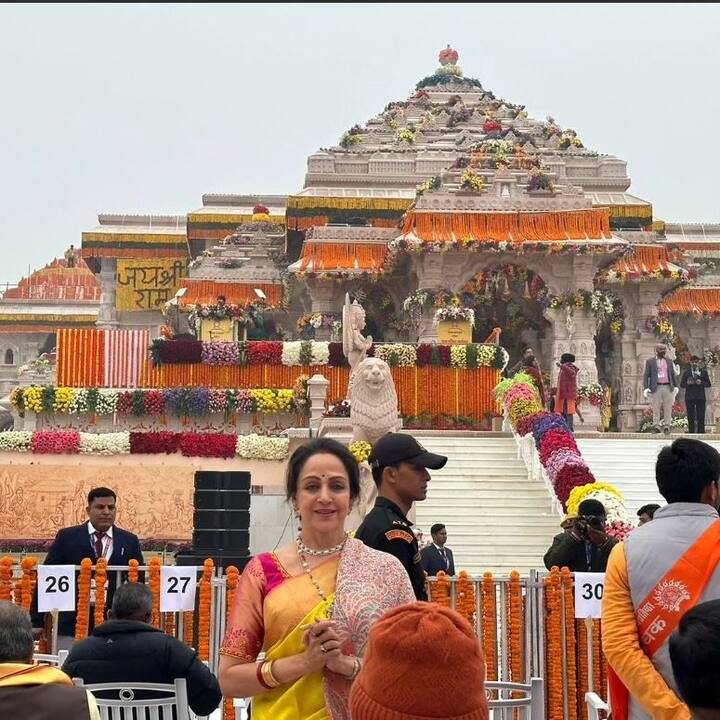 Hema Malini Shares Pics From Ram Mandir Inauguration Ceremony Check Out 