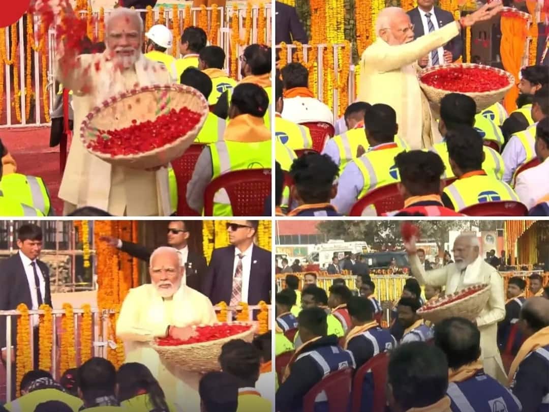 PM Modi Ayodhya Ram Mandir | PM Modi Ayodhya Ram Mandir | కార్మికులపై ...