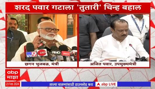 Sharad Pawars NCP faction allotted Chhagan Bhujbal and Ajit Pawar Reaction Maharashtra politics ...