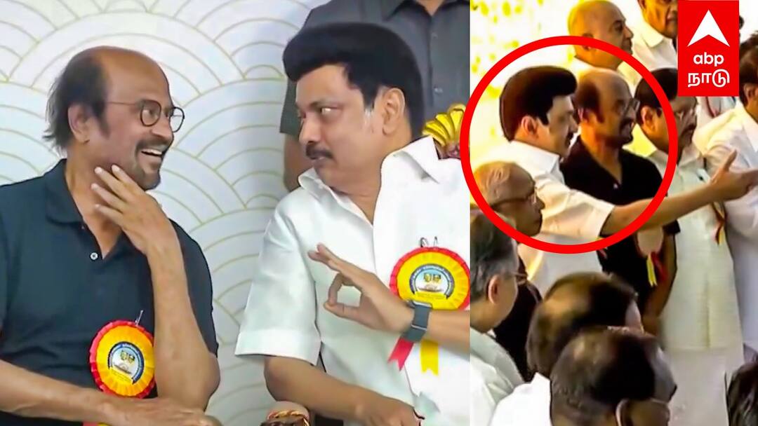 Kalaignar memorial super star rajinikanth sits next to Mk stalin ...