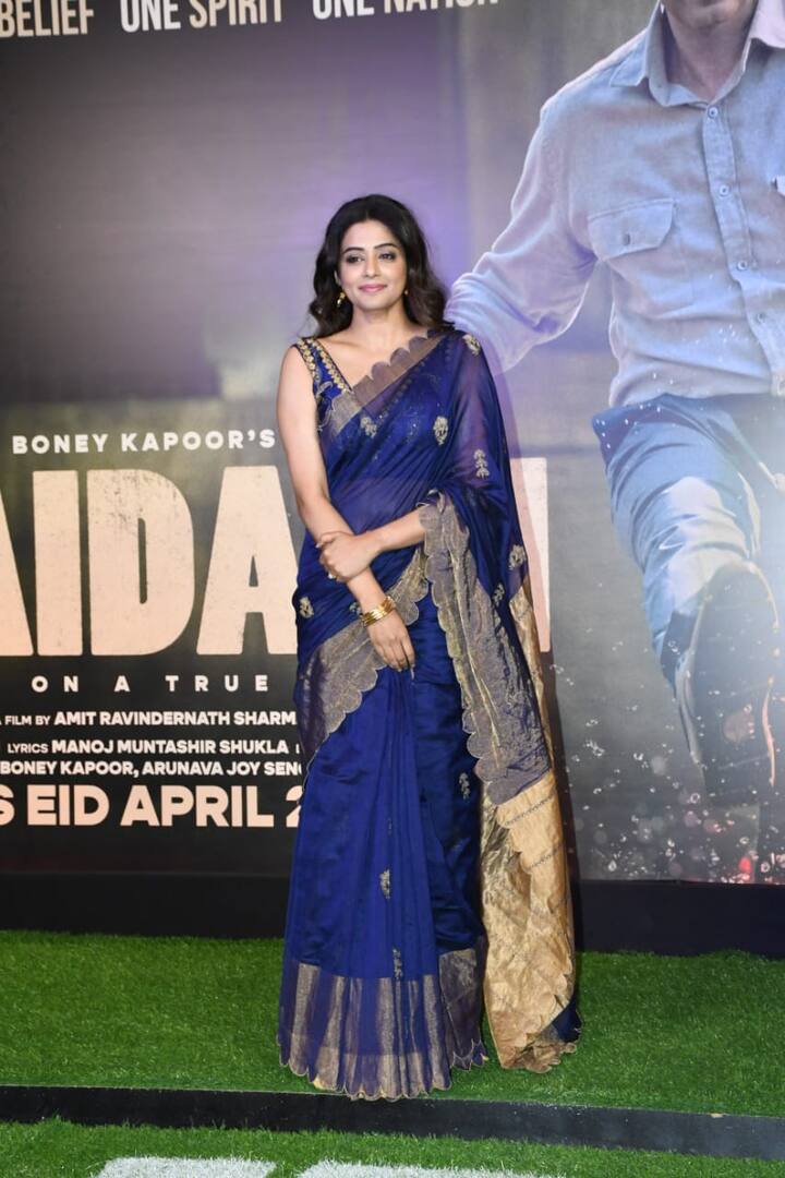 Maidaan Trailer Launch Pics Ajay Devgn Priyamani spotted with Full star ...