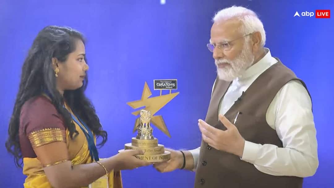 PM Modi National Creators Award Jaya Kishori Maithali Thakur Bharat Mandapam | National Creators ...