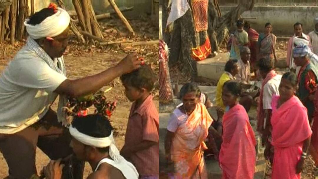 Chhattisgarh tribals play Holi with Palash flower color in Bastar Holi ...