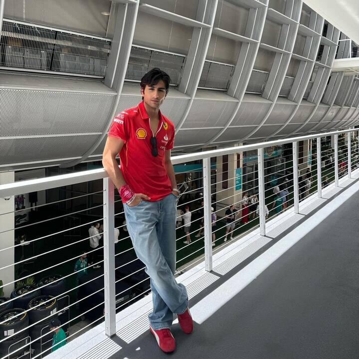 Ibrahim Ali Khan Poses With Charles Leclerc At Miami Grand Prix, See Pics