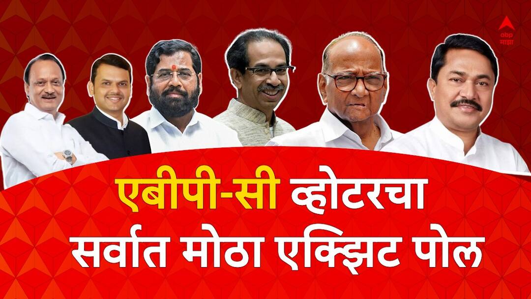 ABP Cvoter Exit Poll Results 2024 Lok Sabha elections Maha yuti MVA Maha vikas Aghadi BJP PM ...