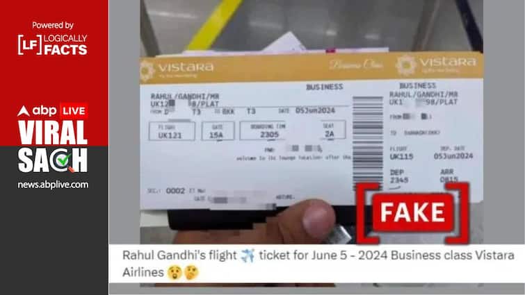 Viral Rahul Gandhi Edited Borading Pass In Social Media Platform राहुल गांधी का पांच जून को