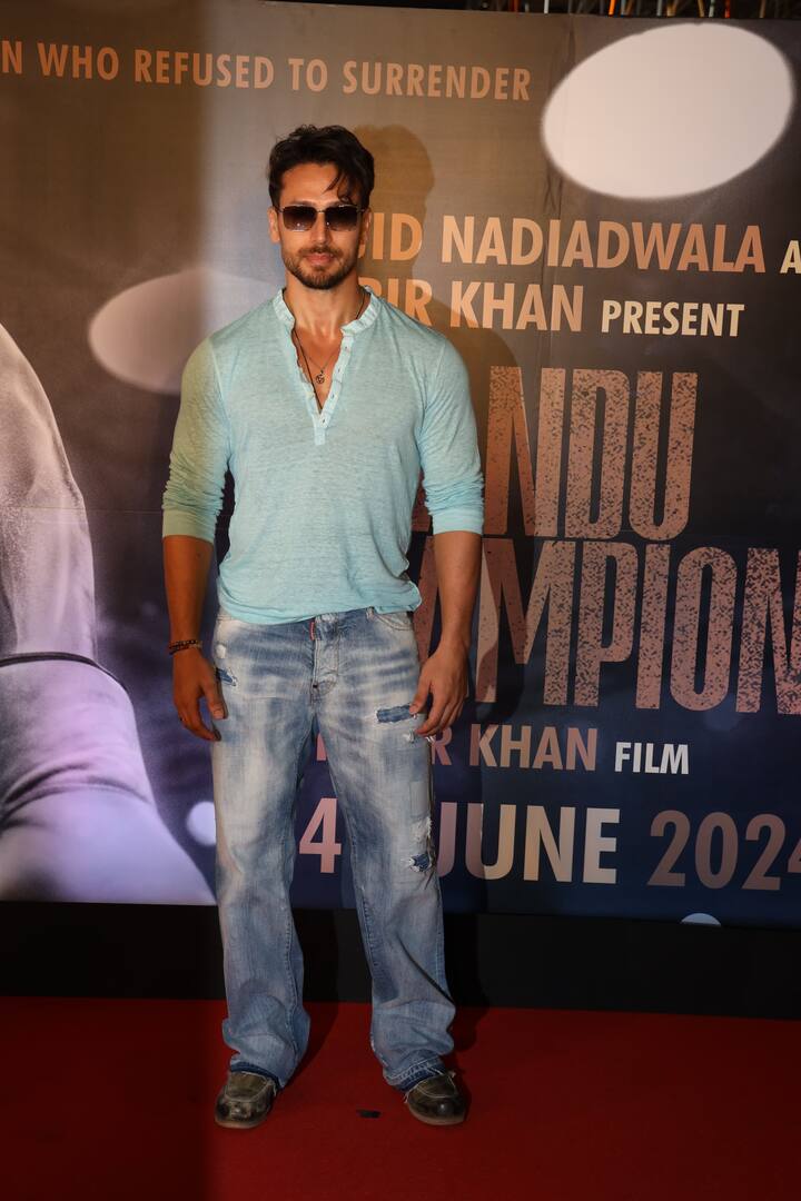 Chandu Champion Screening Kartik Aaryan Richa Chadha Tiger Shroff ...