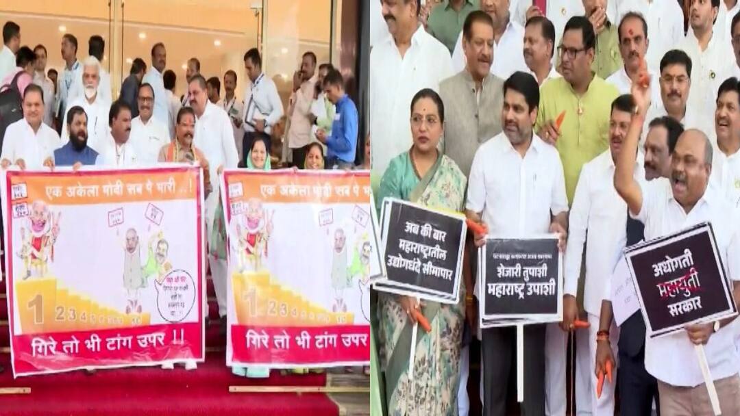 Maharashtra Budget Session 2024 Mahayuti raised banners against India ...