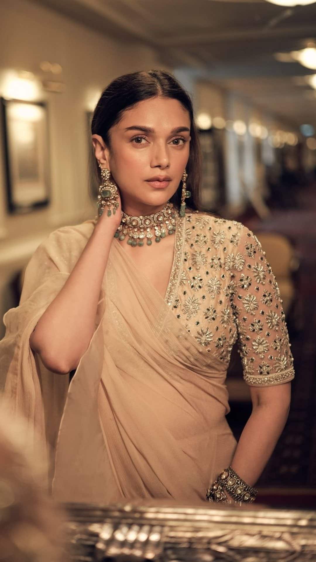 Aditi Rao Hydari Is The Goddess Of Elegance In Beige Saree