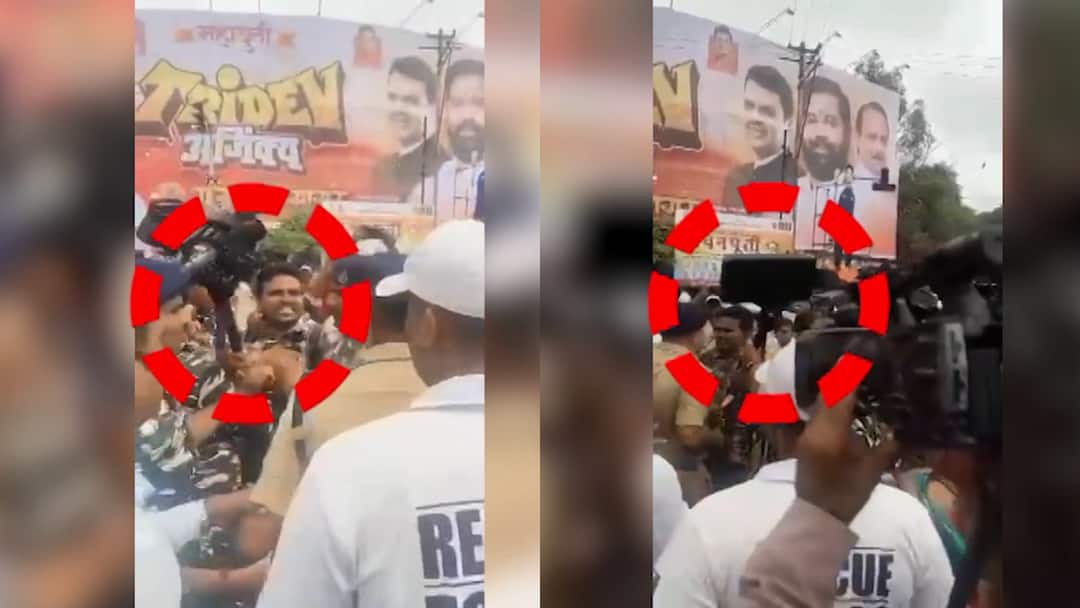 kolhapur police sp mahendra pandit threatened to abp majha cameraman ...