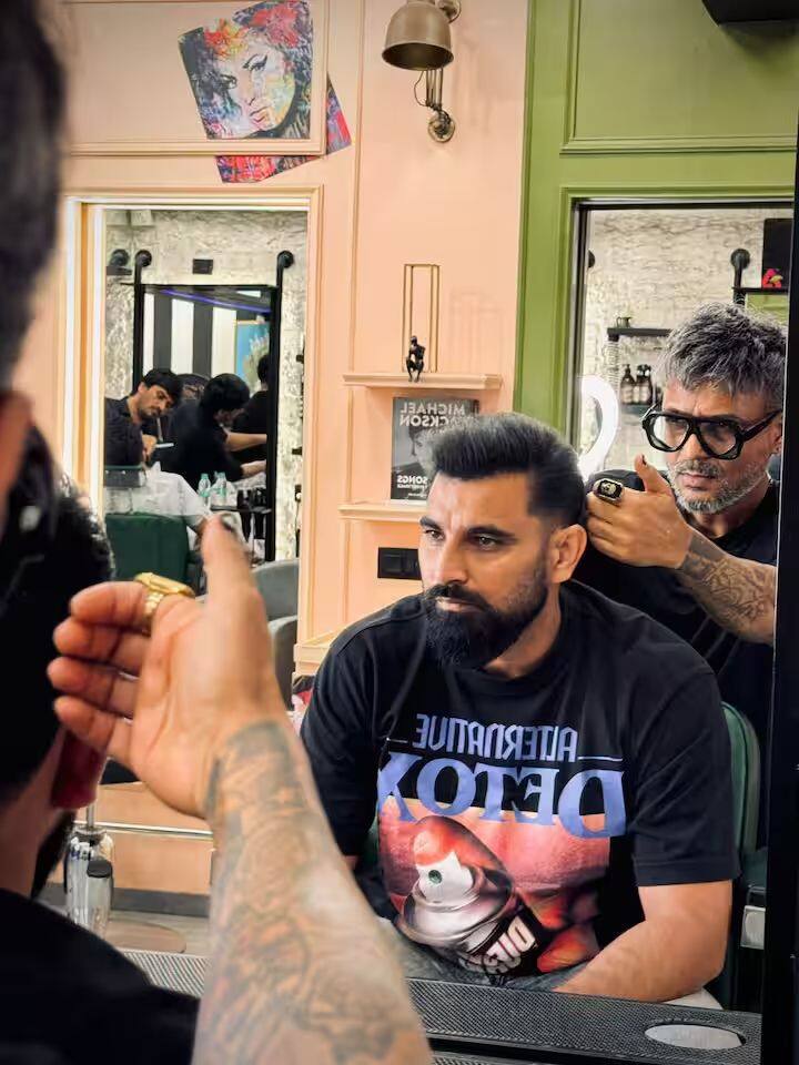 Mohammed Shami new look Photo viral on social media how hair on head ...