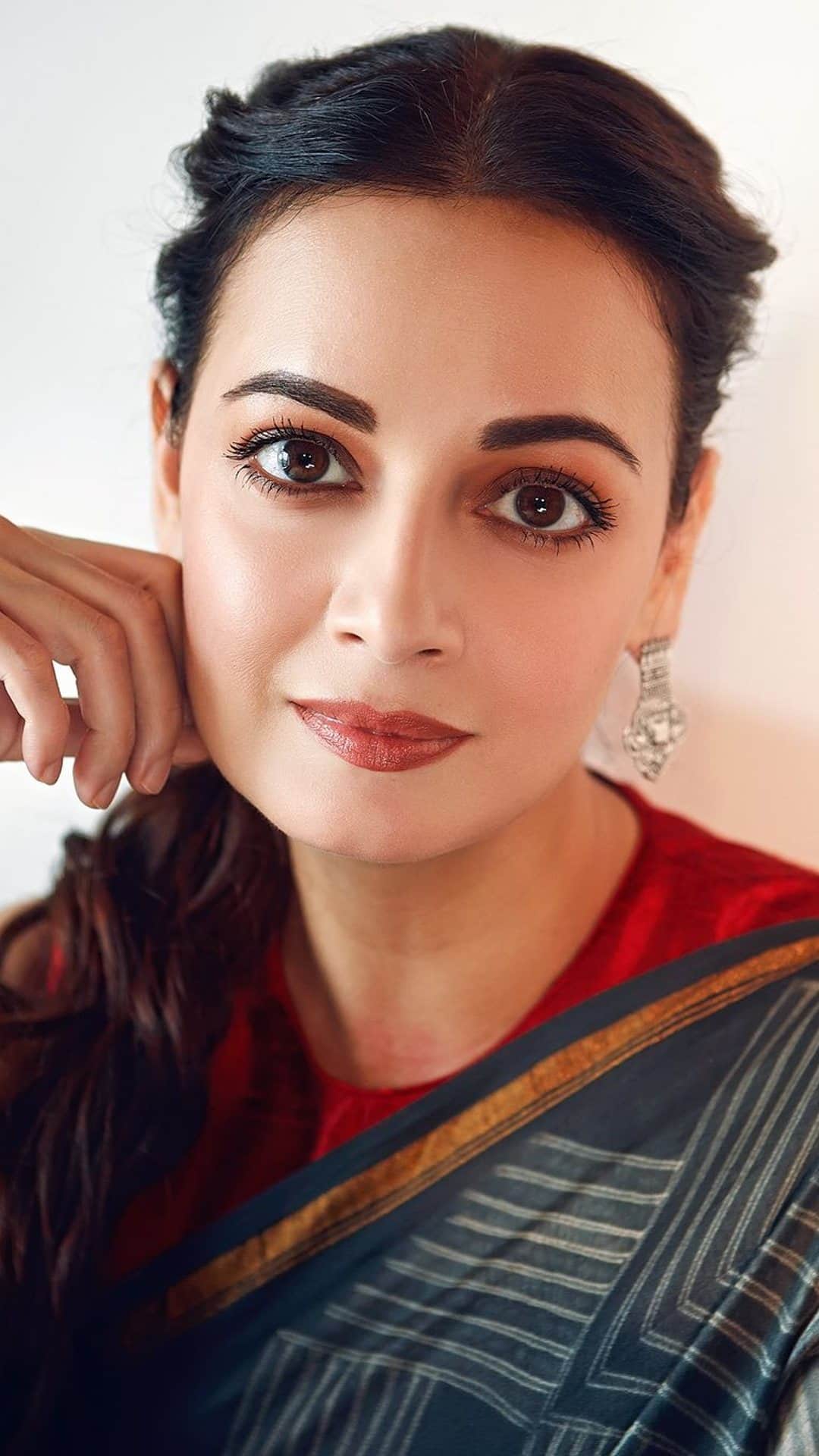 Dia Mirza In A Blue-Red Saree For Promotions Of IC 814, Netflix Limited ...