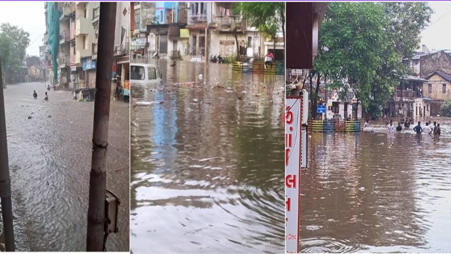 Many areas were flooded after rain in Surat | Surat: સામાન્ય વરસાદે સુરત મહાનગરપાલિકાની ખોલી પોલ ...