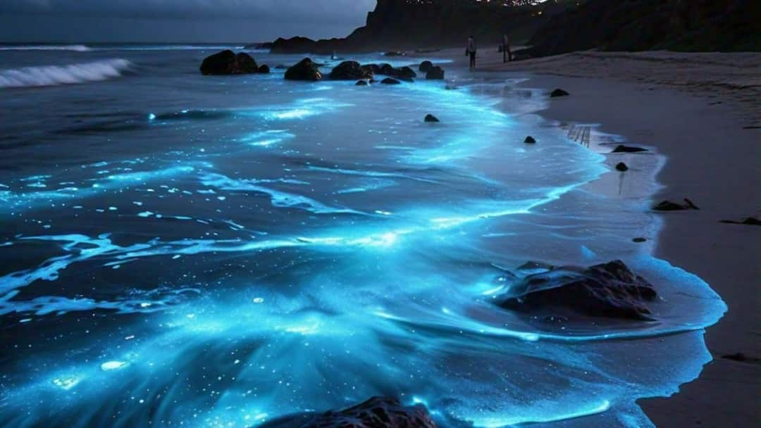 Chennai Beach At Night Occurred Blue Light, IS Dangerous? What Is The Reason? | Chennai Beach ...