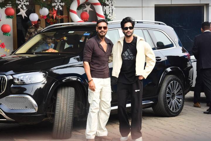 azaad star cast spotted at airport rasha thadani aman devgan ajay devgn ...