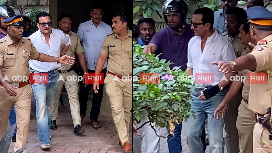 Saif Ali Khan First Photo After discharge fatal attack injury Actor got leave lilavati hospital ...
