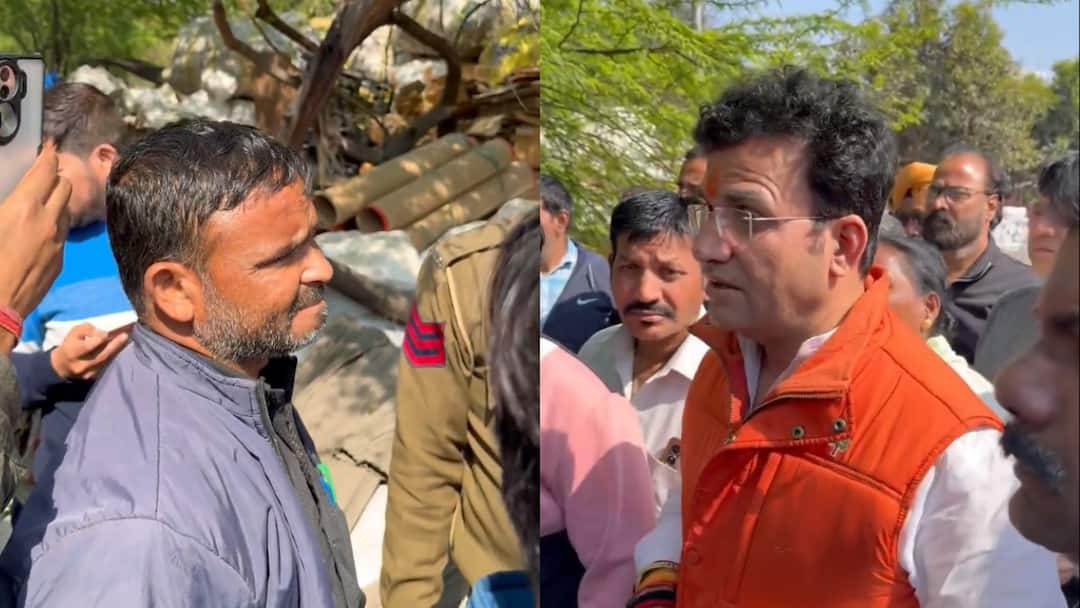 Patparganj BJP MLA Ravinder Singh Negi said Abdul bhai remove encroachment otherwise JCB ...