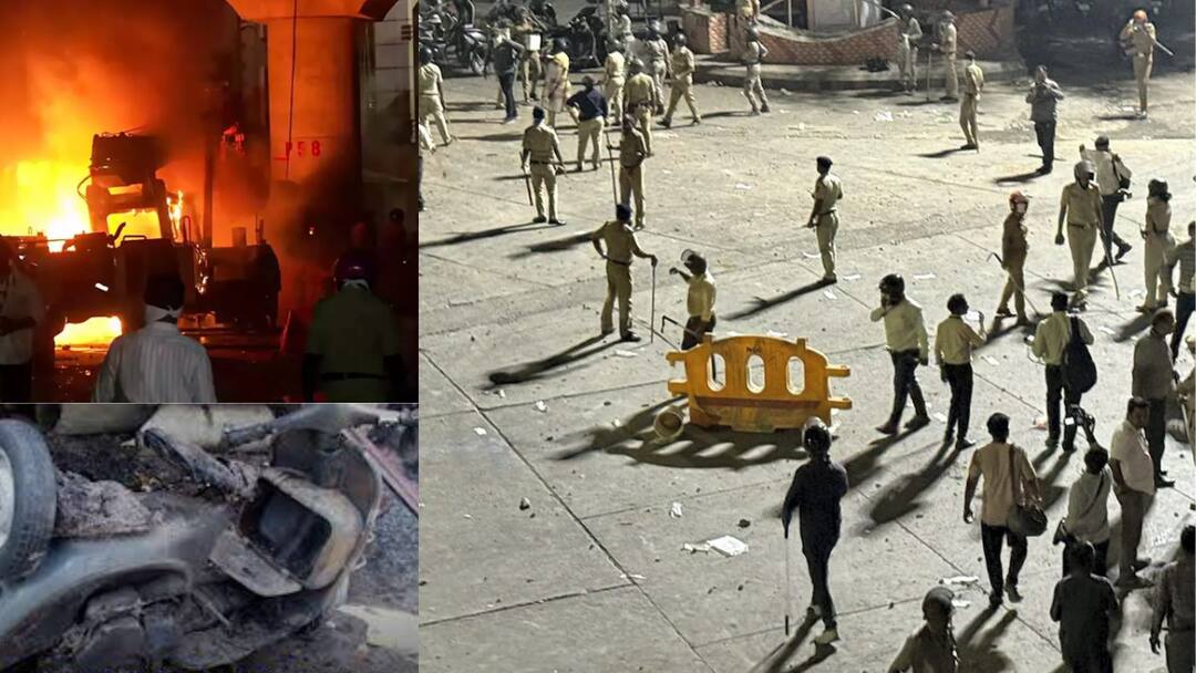 Nagpur violence riots Government Shifted machines and jcb from mahal ...