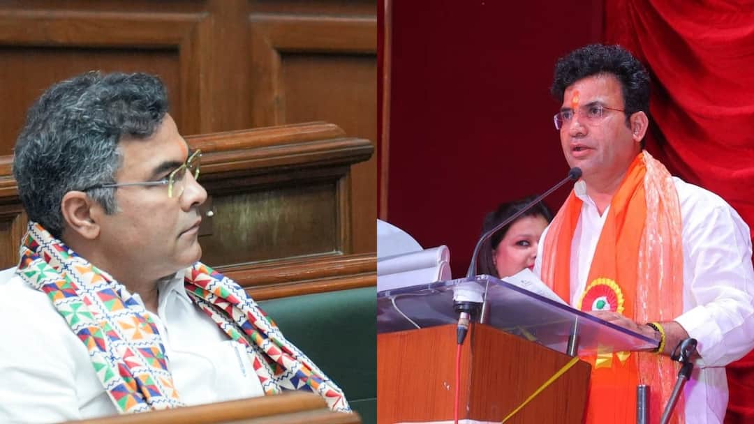 Delhi Budget Session Aam Aadmi Party MLAs created ruckus Ravindra Negi raised issue of meat ...