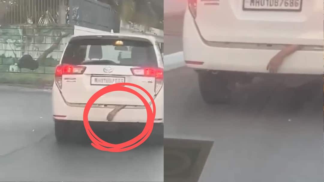 maharashtra navi mumbai viral video innova car diggy hand of a person ...