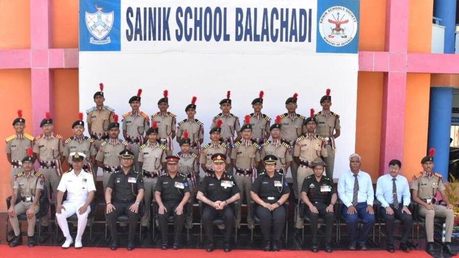 Investiture Ceremony of Sainik School Balachadi Jamnagar for the academic session 2025 26 ...