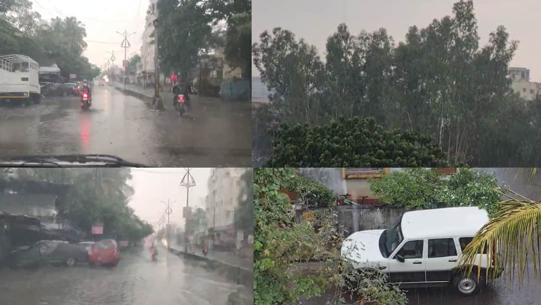 Kolhapur Rain unseasonal rain in Kolhapur city with winds spread cool ...