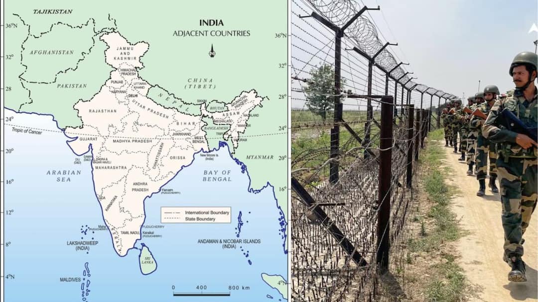 India shares land borders with seven nations including china pakistan ...
