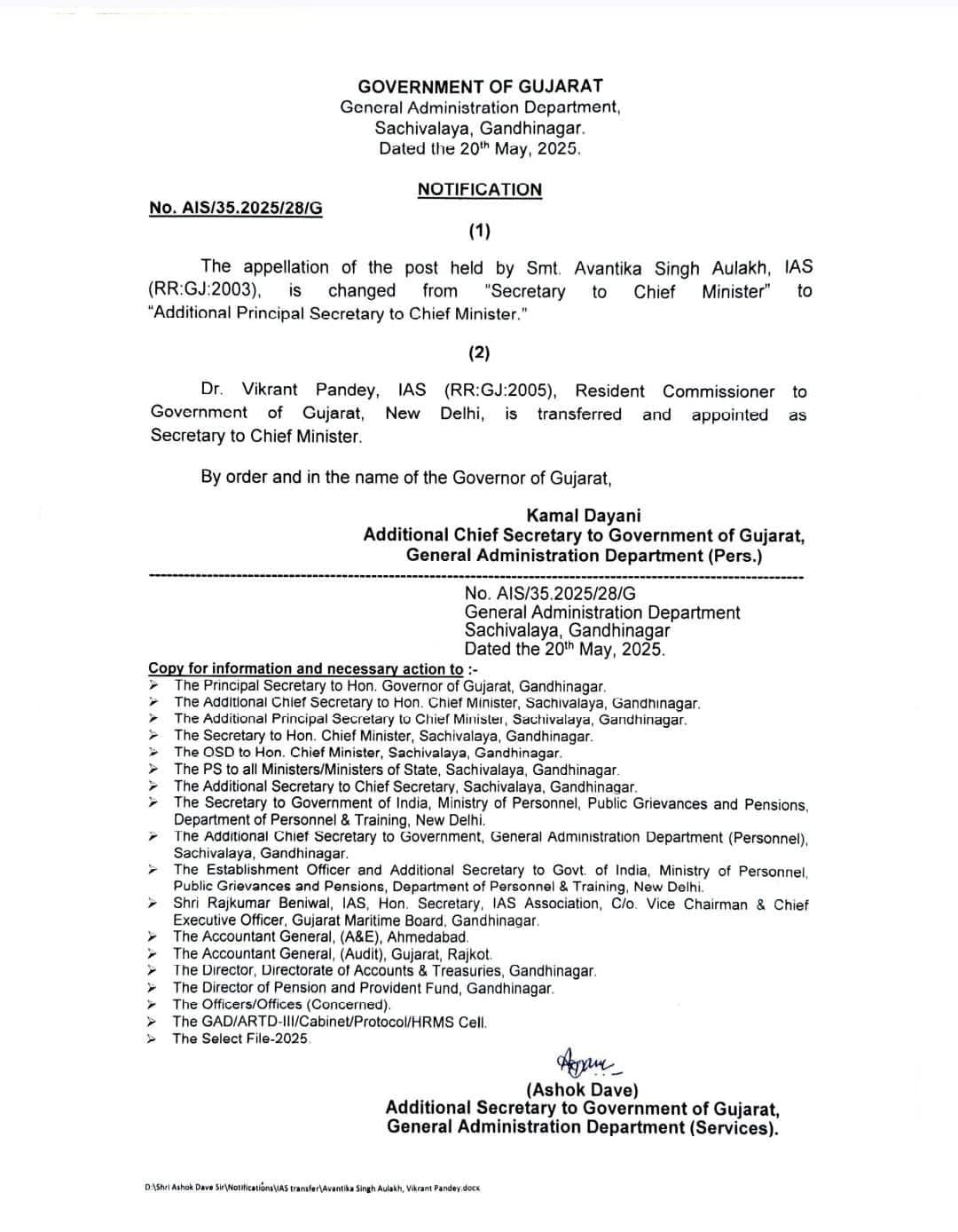 IAS officer Dr Vikrant Pandey appointed as Secretary in CMO Avantika Singh promoted | IAS ...