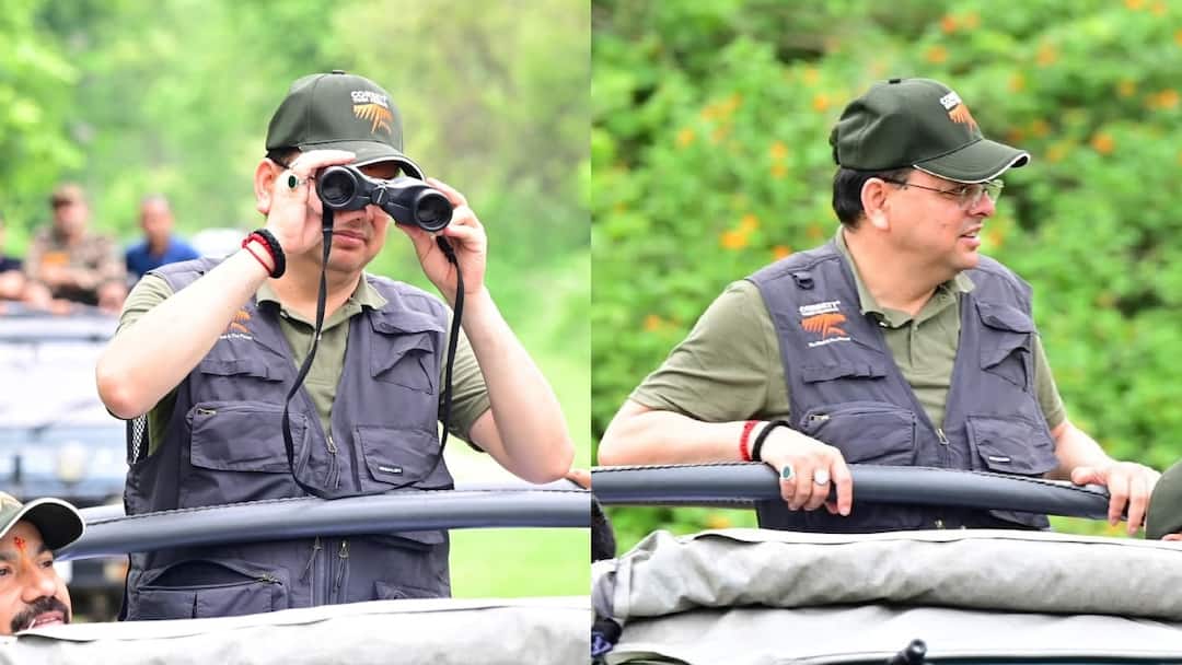 CM Pushkar Singh Dhami reached Jim Corbett National Park enjoyed safari in Jinnah Zone ANN | CM ...