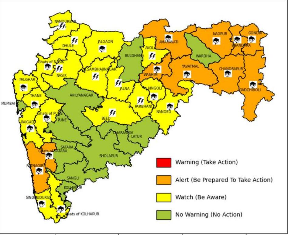 Maharashtra Weather Update today Heavy Rain Vidarbha Hit Hard Thunderstorm Alerts Issued for ...